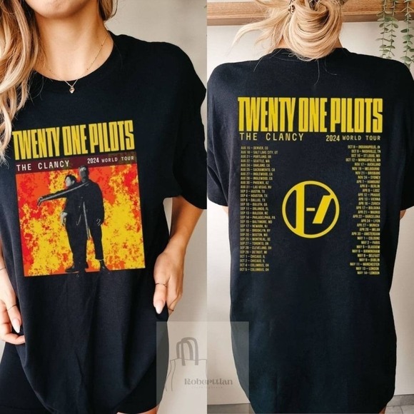 Gildan | Shirts | Pilotss Band The Clancy World Tour Shirt 2 Pilots 224 ...